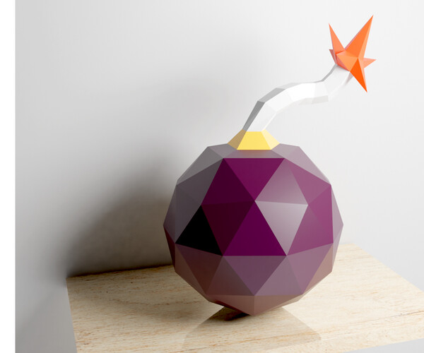 ArtStation - PDF Template of Canon Bomb Papercraft / SVG Template/ DXF ...