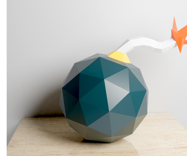 ArtStation - PDF Template of Canon Bomb Papercraft / SVG Template/ DXF ...