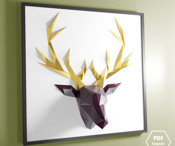 ArtStation - Papercraft 3D Deer/ 3D Papercraft Deer/ Lowpoly papercraft ...