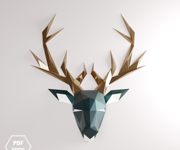 ArtStation - Papercraft 3D Deer/ 3D Papercraft Deer/ Lowpoly papercraft ...