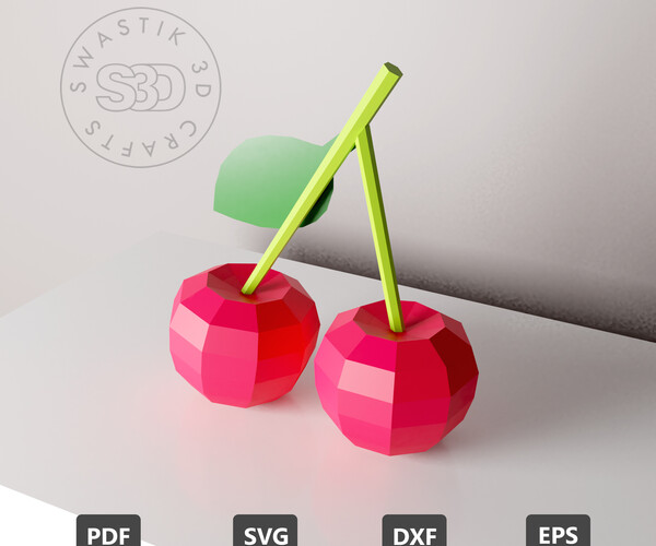 ArtStation - PDF Template of Cherry Fruit / Lowpoly Cherry / Cherry ...