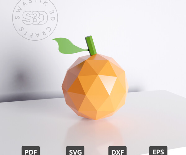 ArtStation - PDF Template of Orange fruit papercraft / 3D fruit ...