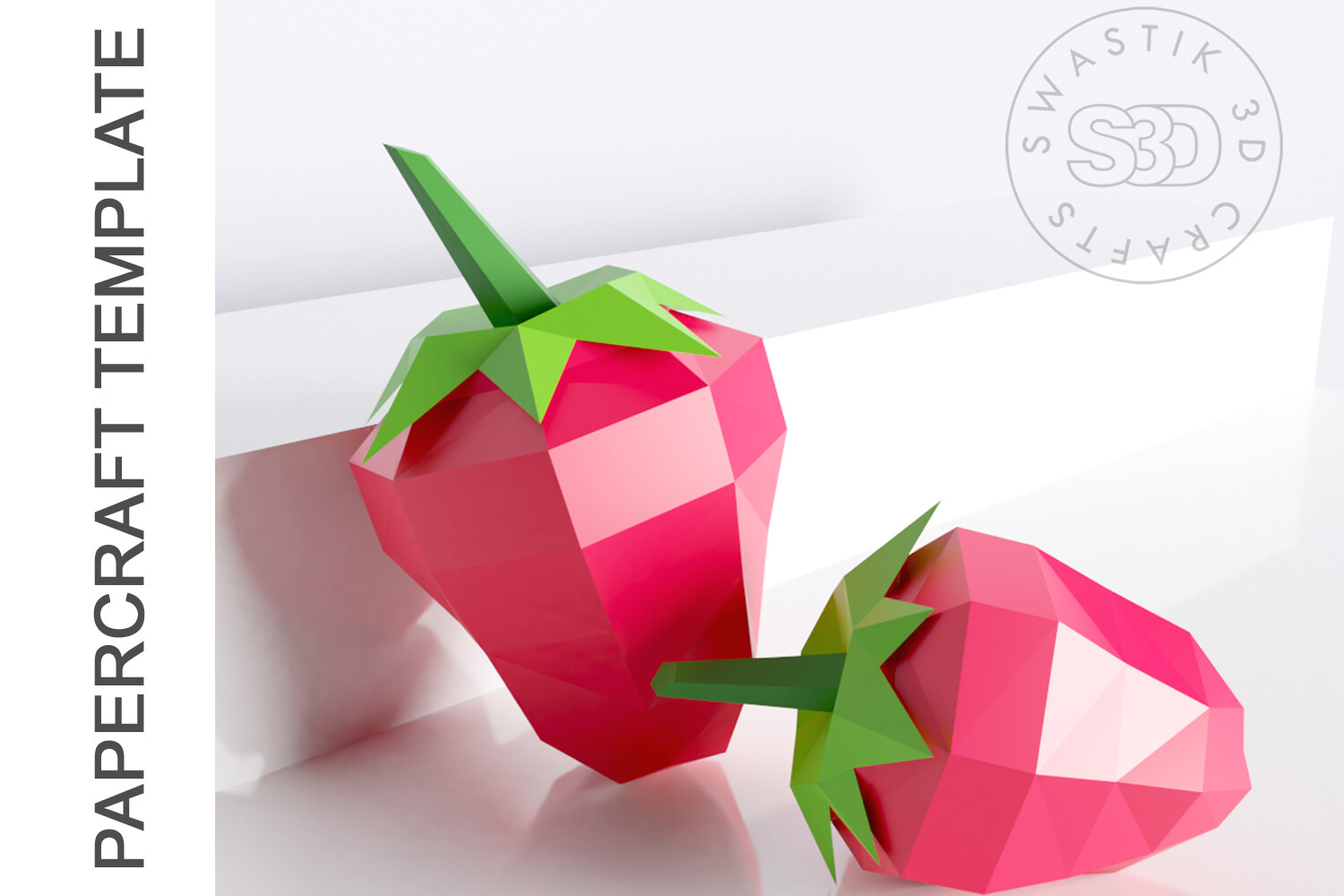 ArtStation - PDF Template of strawberry Fruit / Lowpoly strawberry ...