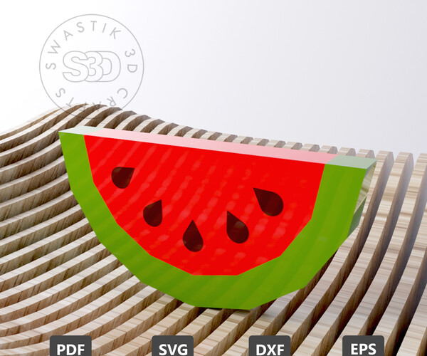 ArtStation - PDF Template of Watermelon Fruit / Lowpoly Watermelon ...