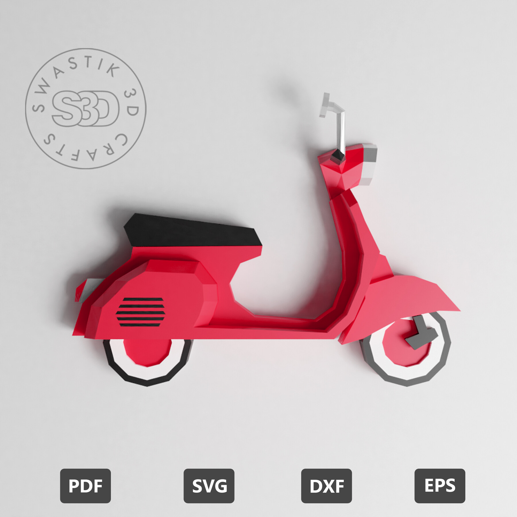ArtStation - Scooter 3D Papercraft , Papercraft Template of 3D Scooter ...