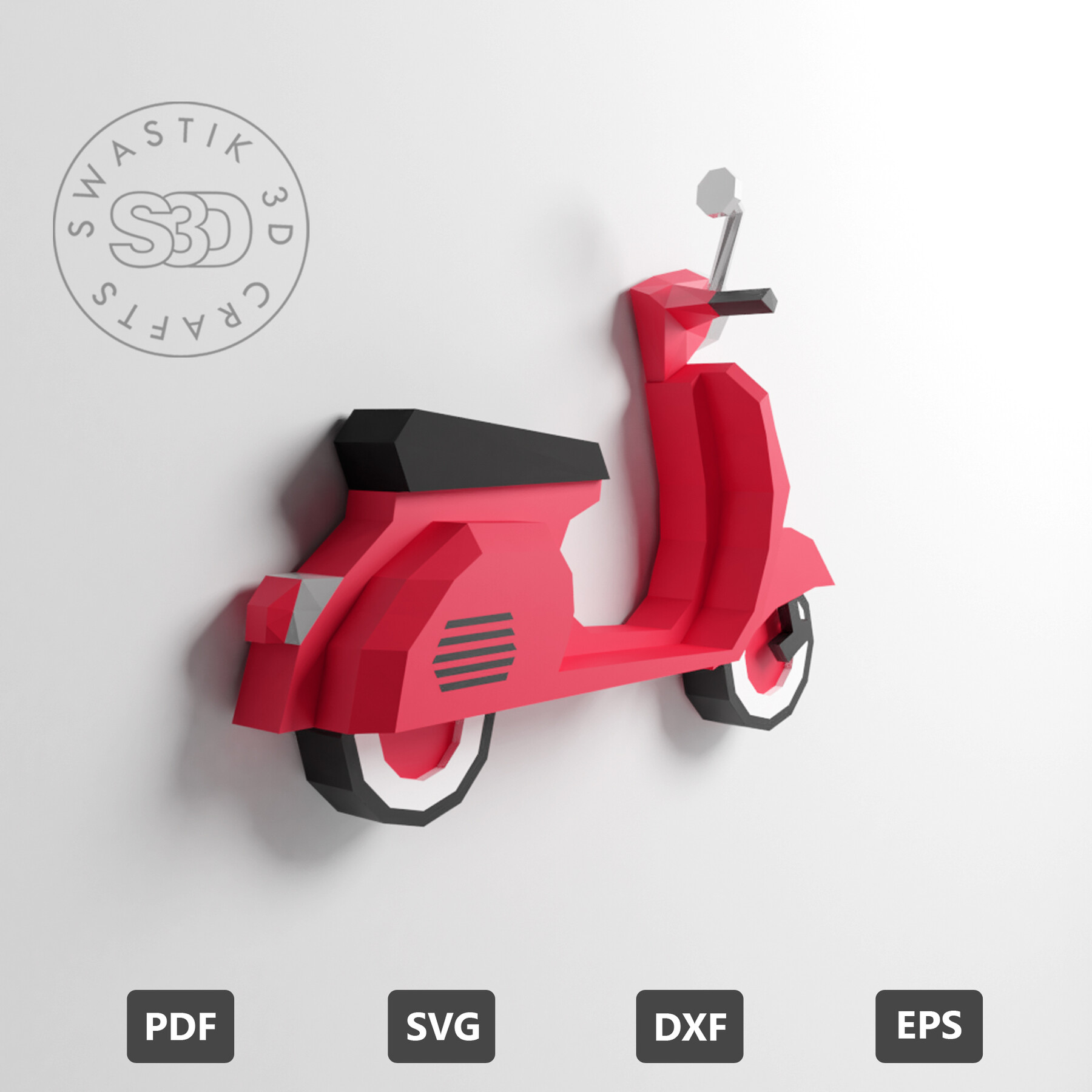 ArtStation - Scooter 3D Papercraft , Papercraft Template of 3D Scooter ...
