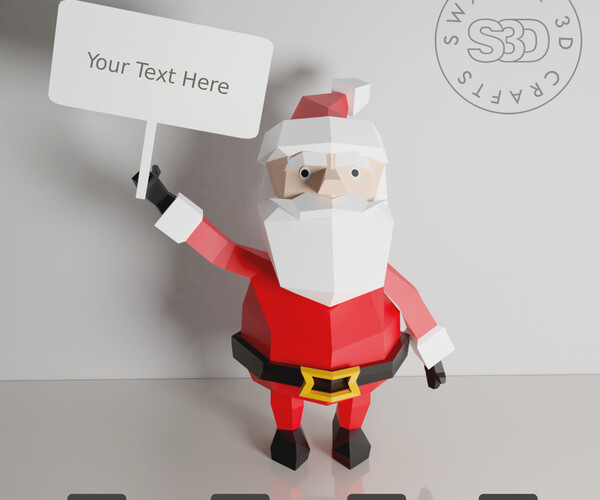 ArtStation - PDF Template of Santa Claus Papercraft /lowpoly Papercraft ...