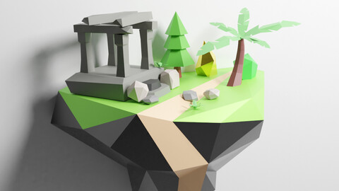 ArtStation - Island Papercraft / Ancient Ruins Papercraft/ PDF Template ...
