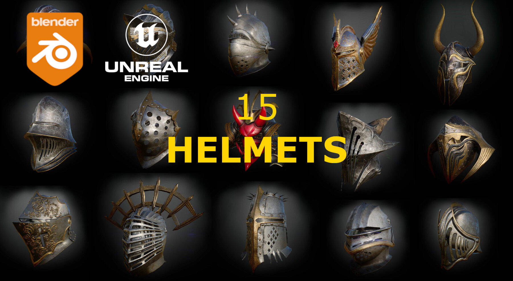 ArtStation - 15 HELMETS Game Ready | Game Assets