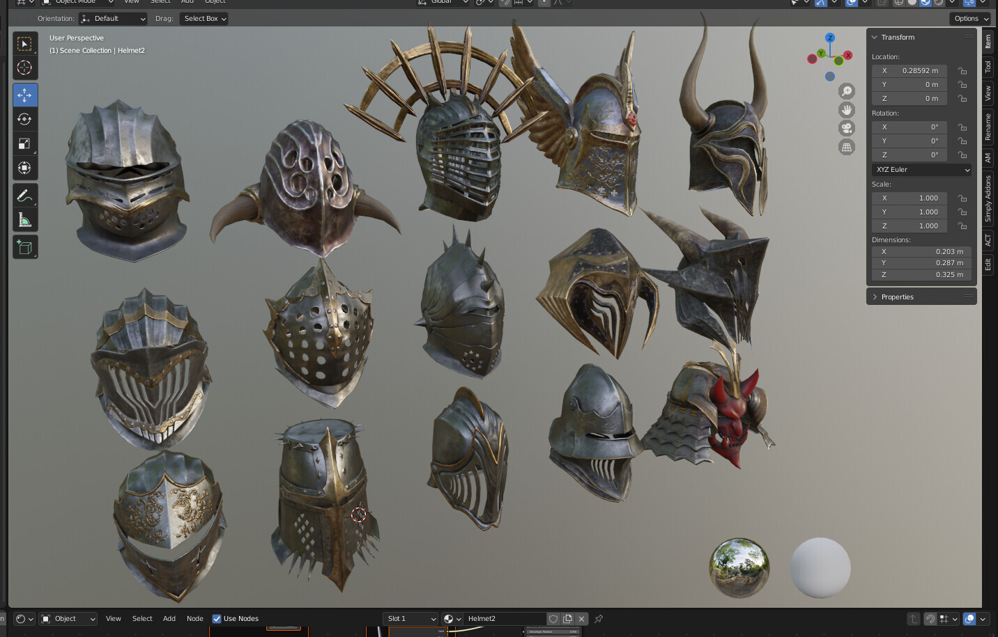 ArtStation - 15 HELMETS Game Ready | Game Assets