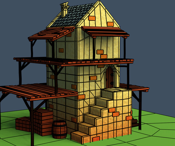 ArtStation - Toonish Medivial Watch Tower | Game Assets