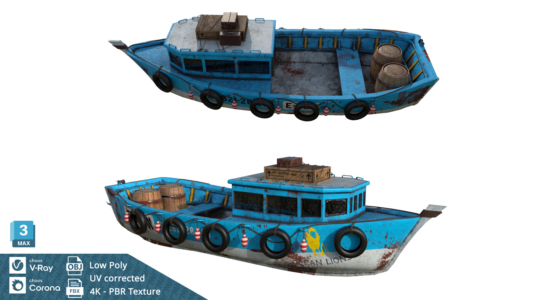 mir mahdi - Old Boat low poly PBR texture Low-poly 3D model Low-poly 3D ...
