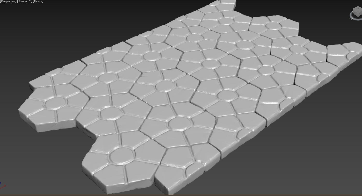ArtStation - Stone tile pavement 3D model | Resources