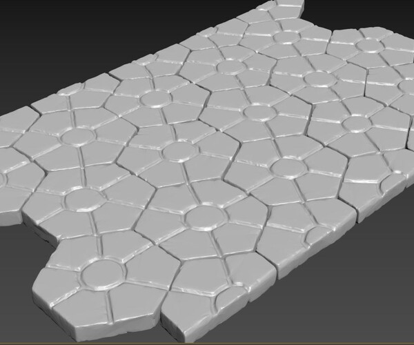 ArtStation - Stone tile pavement 3D model | Resources