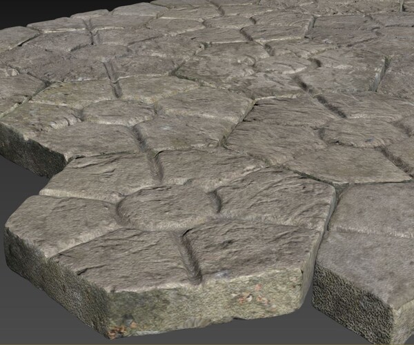 ArtStation - Stone tile pavement 3D model | Resources