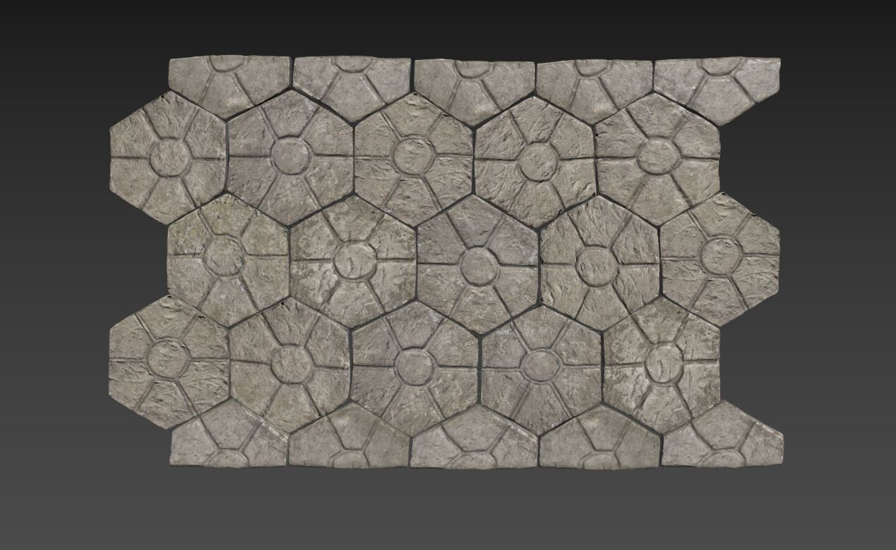 ArtStation - Stone tile pavement 3D model | Resources