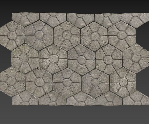 ArtStation - Stone tile pavement 3D model | Resources