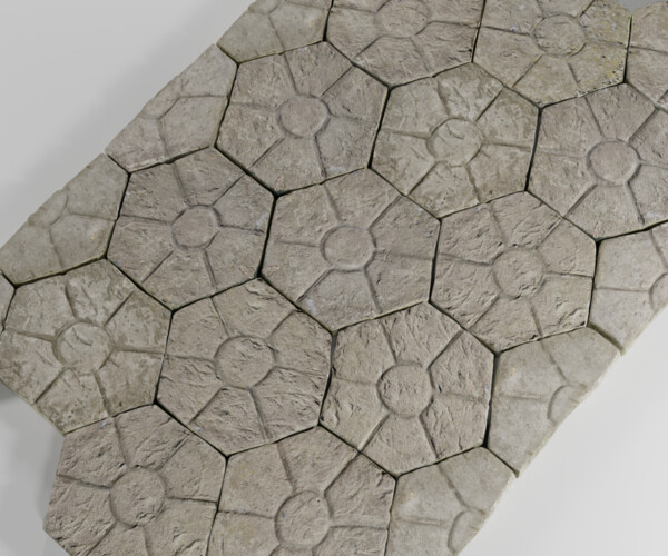 ArtStation - Stone tile pavement 3D model | Resources