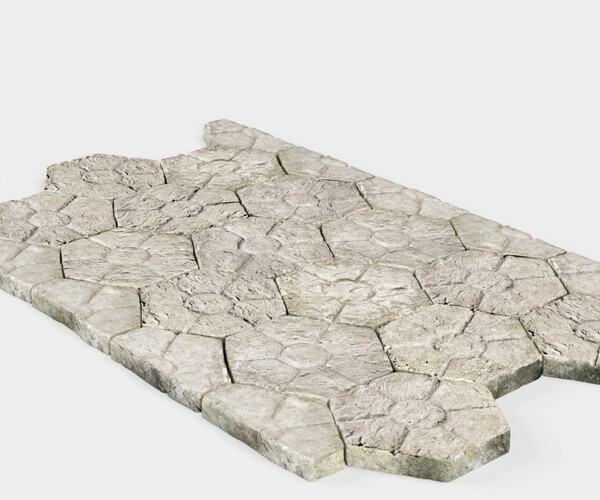 ArtStation - Stone tile pavement 3D model | Resources