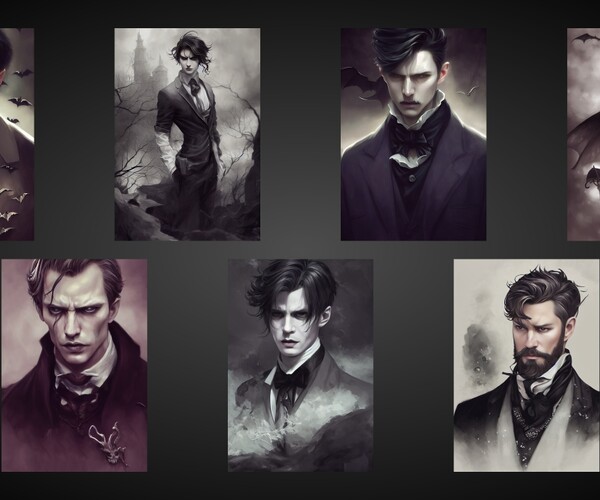 ArtStation - Male vampire elegant style set | Artworks