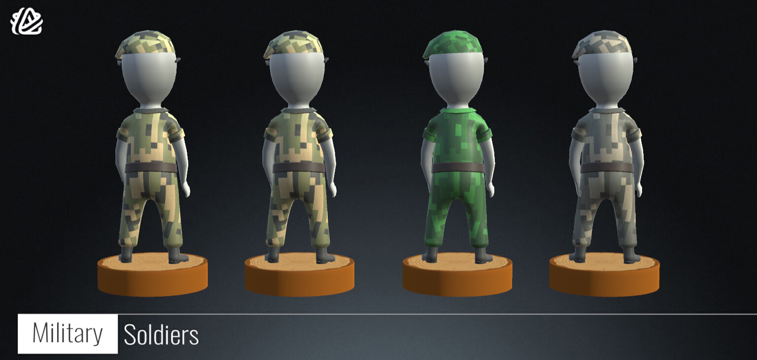 ArtStation - Stickmans Soldiers - 3D Military, characters | Game Assets