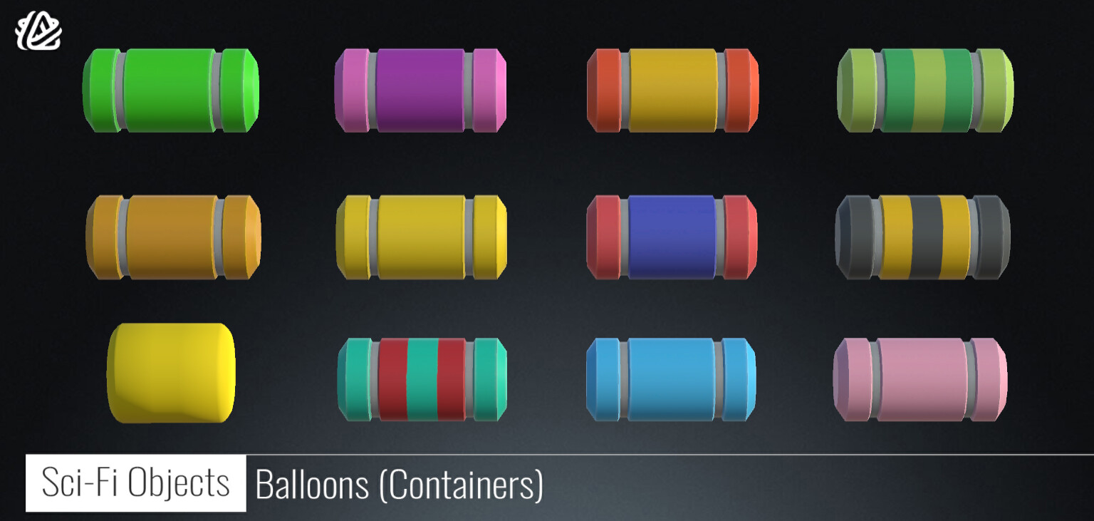 ArtStation - 3D Ballons (Containers) - Sci-Fi Objects | Game Assets