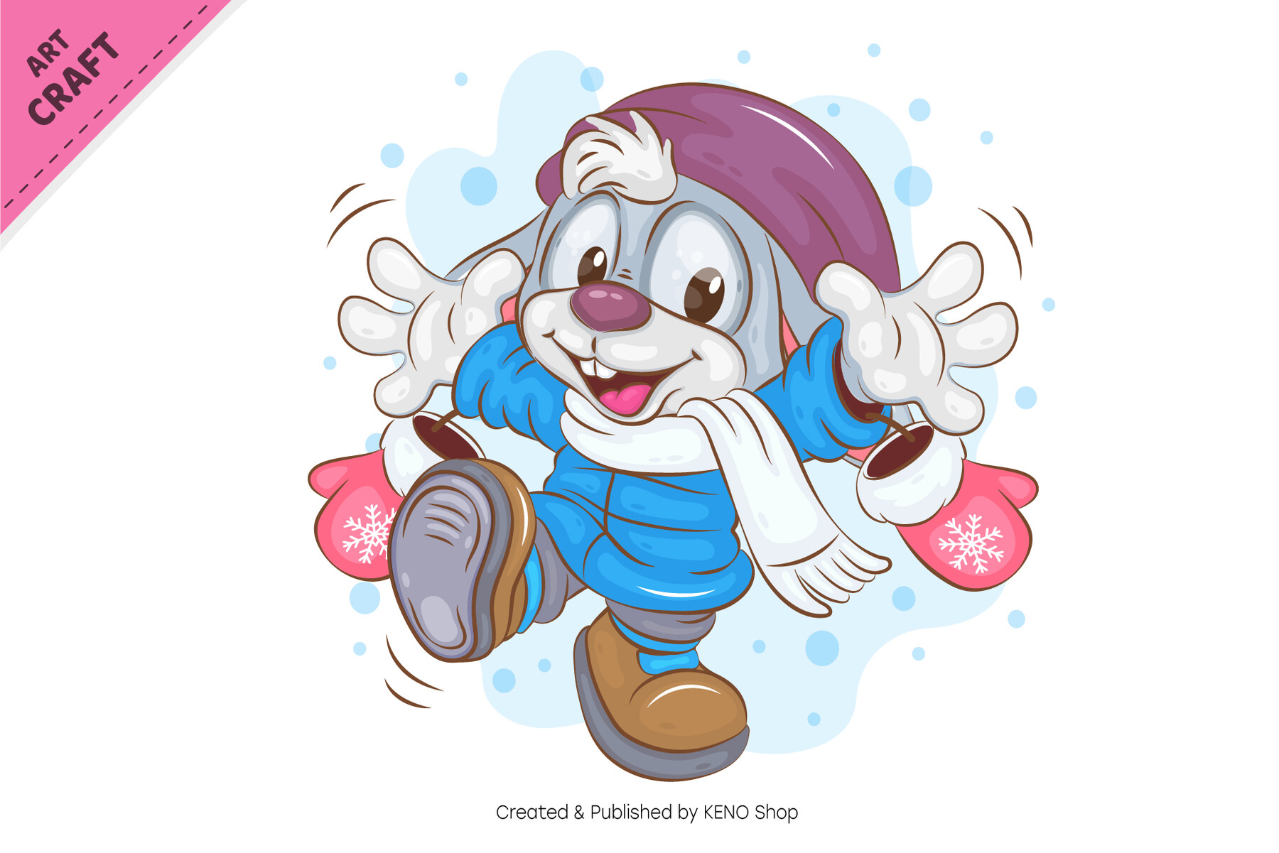 ArtStation - Winter Cartoon Bunny. Clipart | Artworks