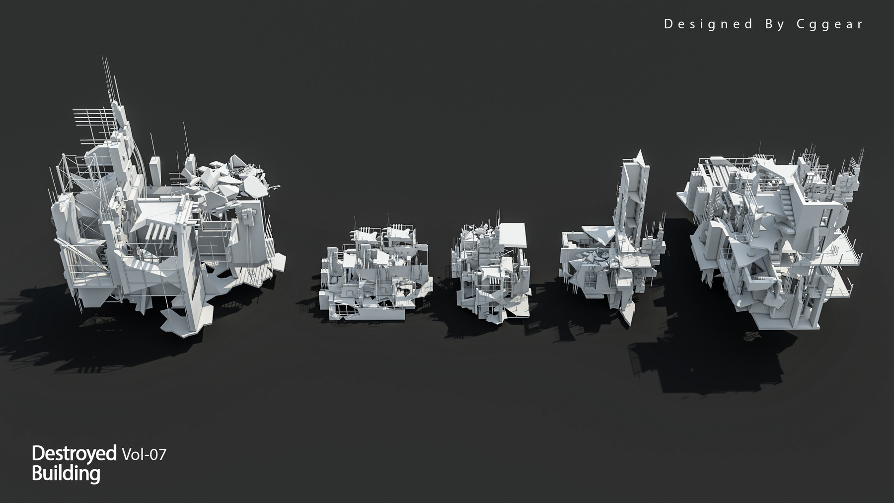 ArtStation - 40 Destroyed Building Vol 07 | Game Assets