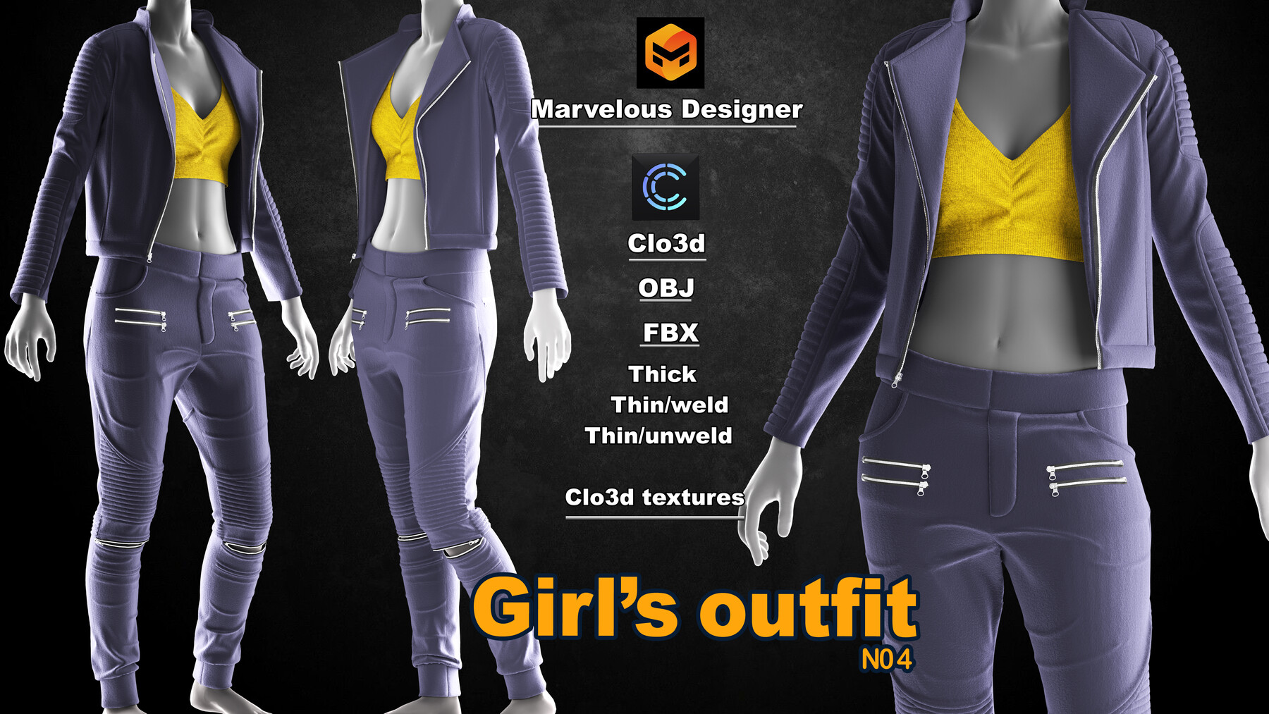 ArtStation - Girl's outfit | Game Assets