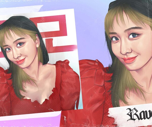ArtStation - TWICE Momo Poster Art (PNG Clipart Included) | Artworks