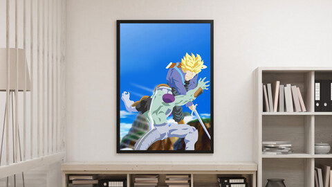 ArtStation - Dragonball Z Trunks vs Frieza Poster,Instant Download ...
