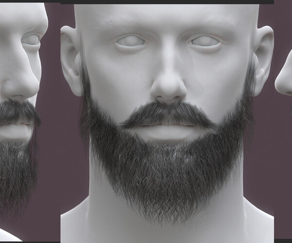 ArtStation - 10 sexy Real Time Hair Card Beard and Mustache pack beard ...