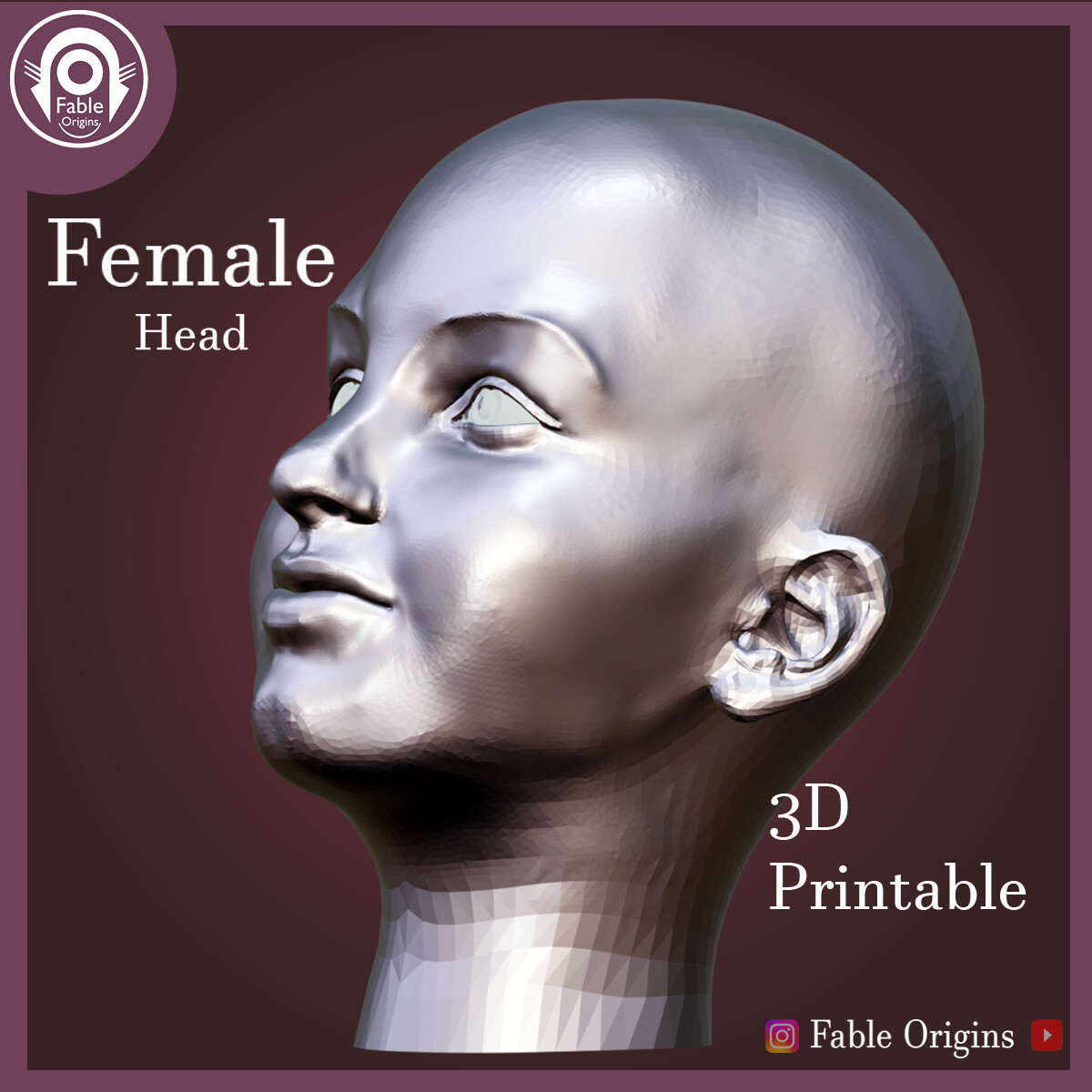 ArtStation - Female Head 3D Printable | Resources
