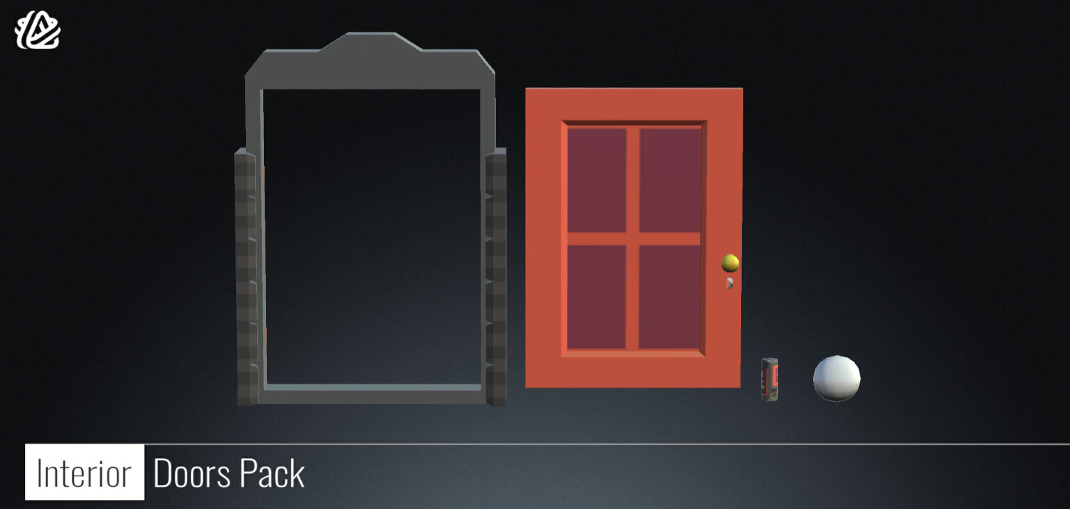 ArtStation - 3D Lowpoly Doors Pack - Home Interior | Game Assets