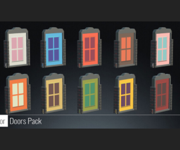 ArtStation - 3D Lowpoly Doors Pack - Home Interior | Game Assets