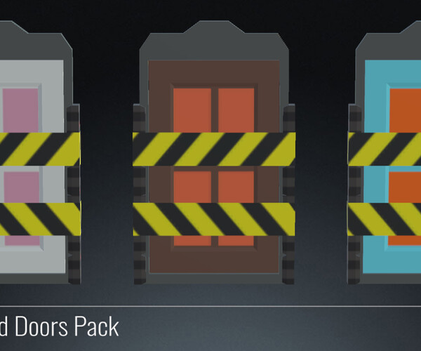 ArtStation - 3D Lowpoly Closed Doors Pack - Home Interior | Game Assets