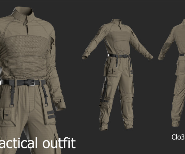 ArtStation - Male tactical outfit. Marvelous Designer/Clo3d project+OBJ ...