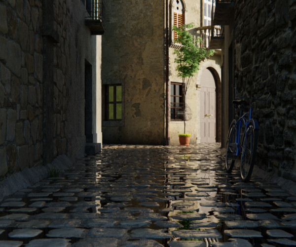 ArtStation - European Alley 3d Scene | Resources