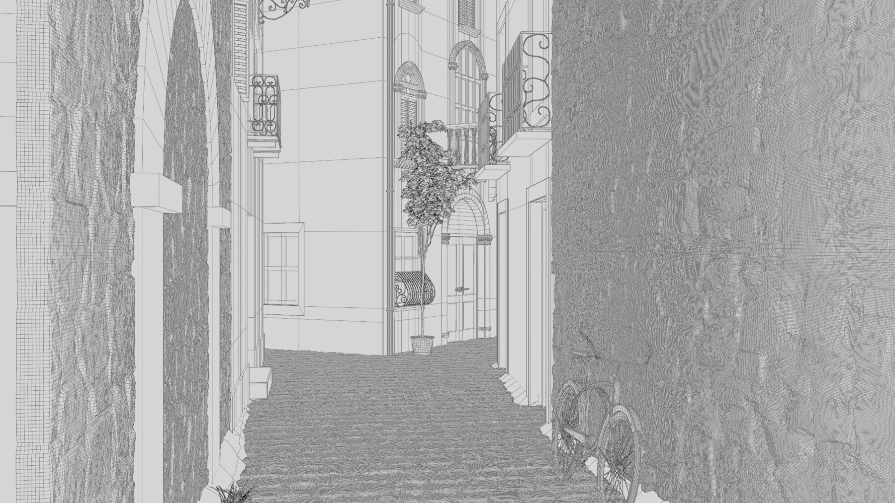 ArtStation - European Alley 3d Scene | Resources