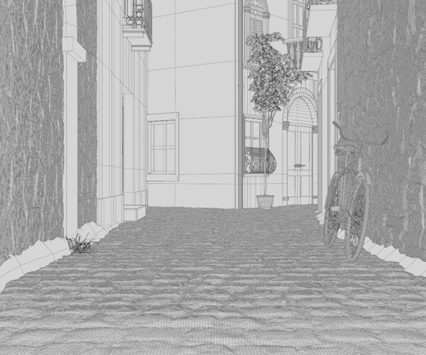 ArtStation - European Alley 3d Scene | Resources