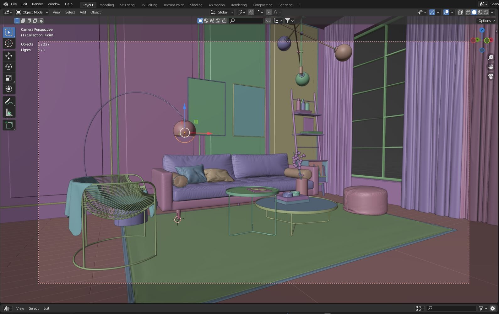 ArtStation - Sence Living room Blender 3.x | Game Assets