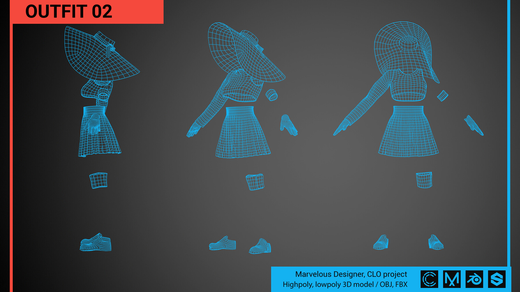 ArtStation - Outfit 02 - Marvelous Designer, CLO project. | Resources