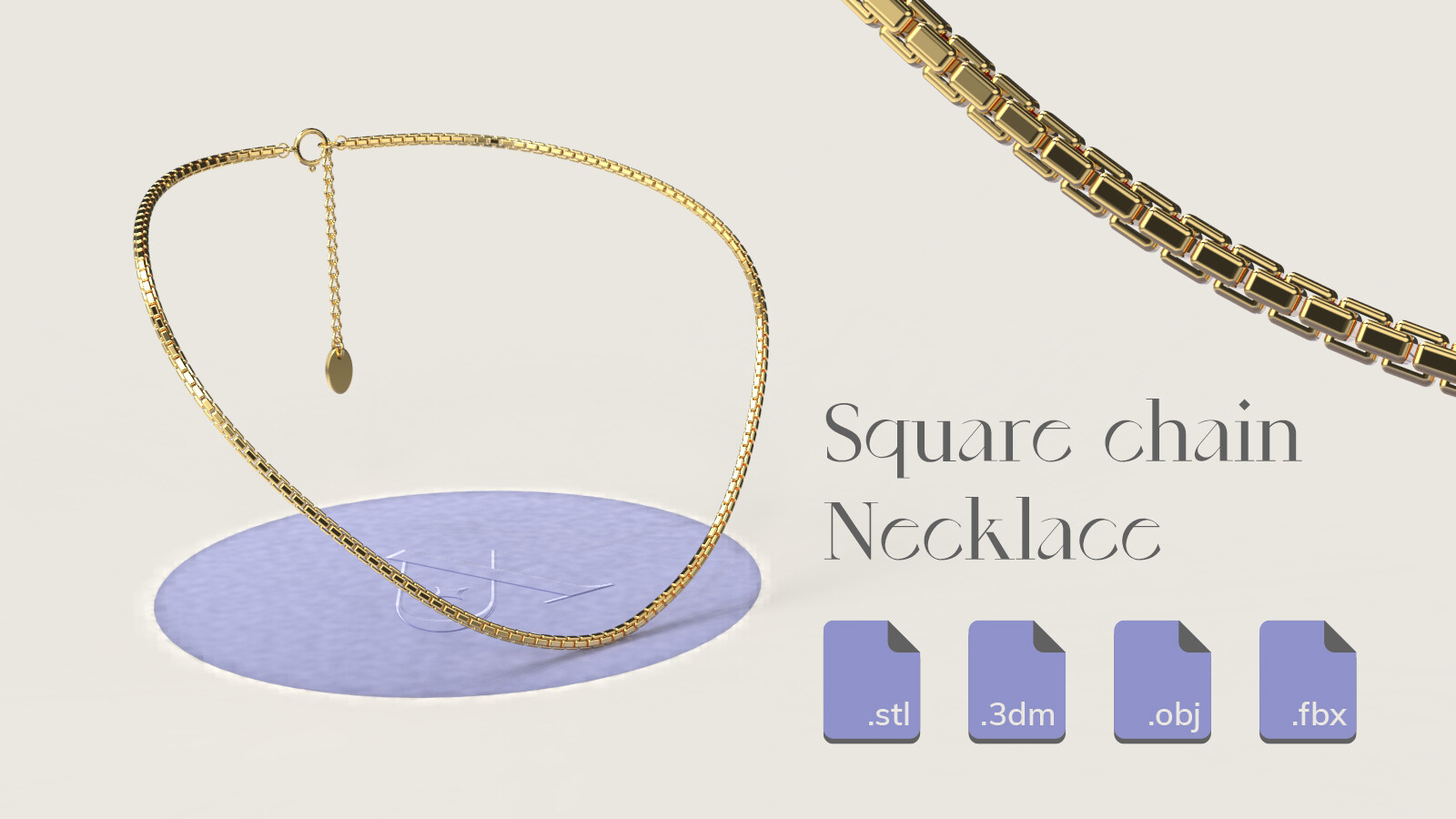 ArtStation - Square chain - Necklace | Resources