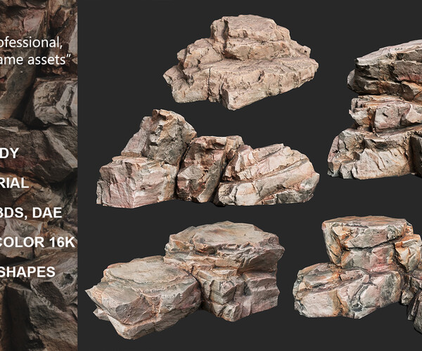 ArtStation - Sharp Rock Formation 221104 - Ultra HD 16K Texture | Game ...