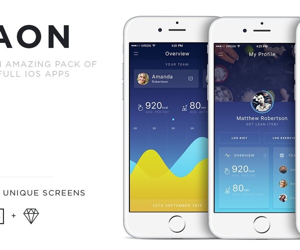 ArtStation - AON - a pack of 3 beautiful iOS apps | Artworks