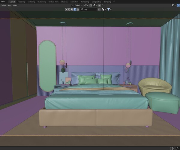 ArtStation - Sence Bedroom Blender 3.x | Game Assets