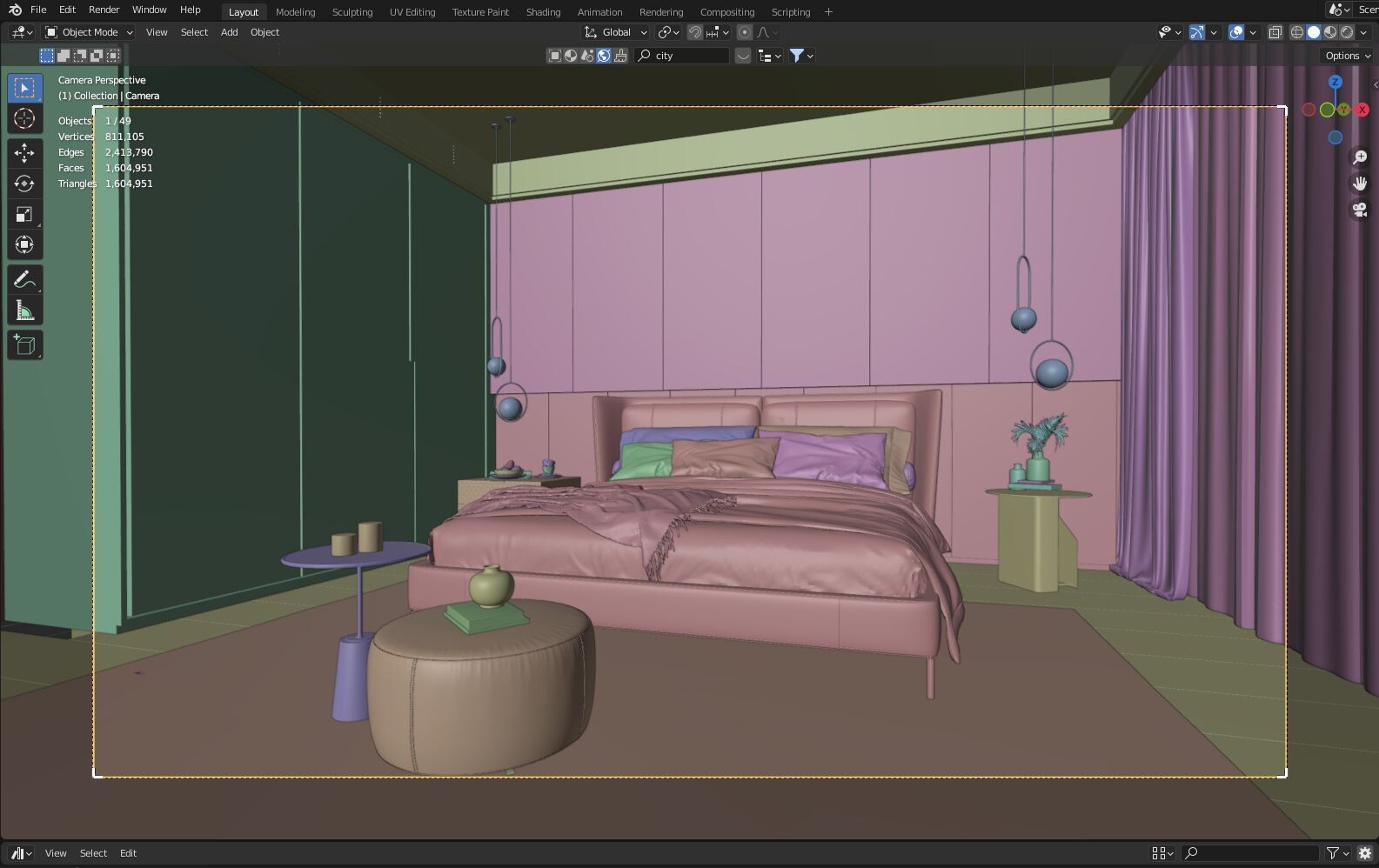 ArtStation - Sence Bedroom Blender 3.x | Game Assets