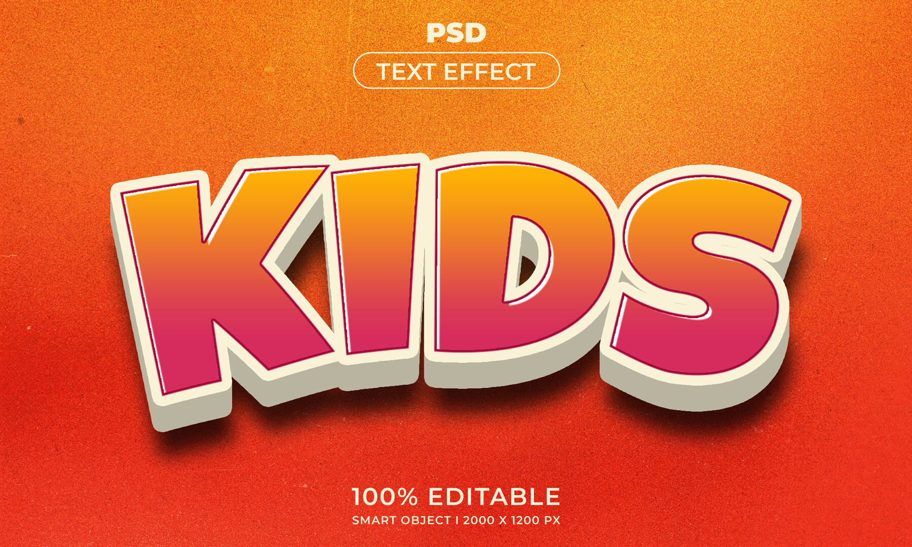 ArtStation - 3D Kids PSD fully editable text effect. Layer style PSD ...
