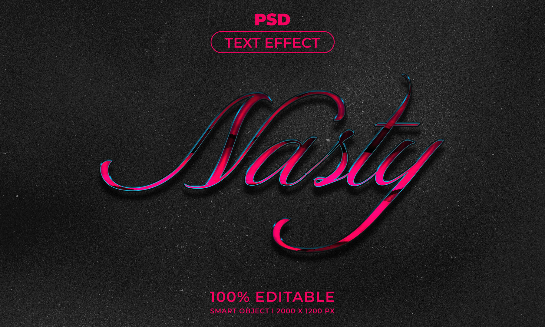 ArtStation - 3D Nasty PSD fully editable text effect. Layer style PSD ...