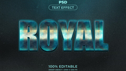 ArtStation - 3D Royal PSD fully editable text effect. Layer style PSD mockup template. | Artworks